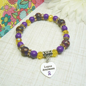 Lupus Awareness Bracelet, Lupus Awareness Jewelry, Lupus Jewelry, Cause ...