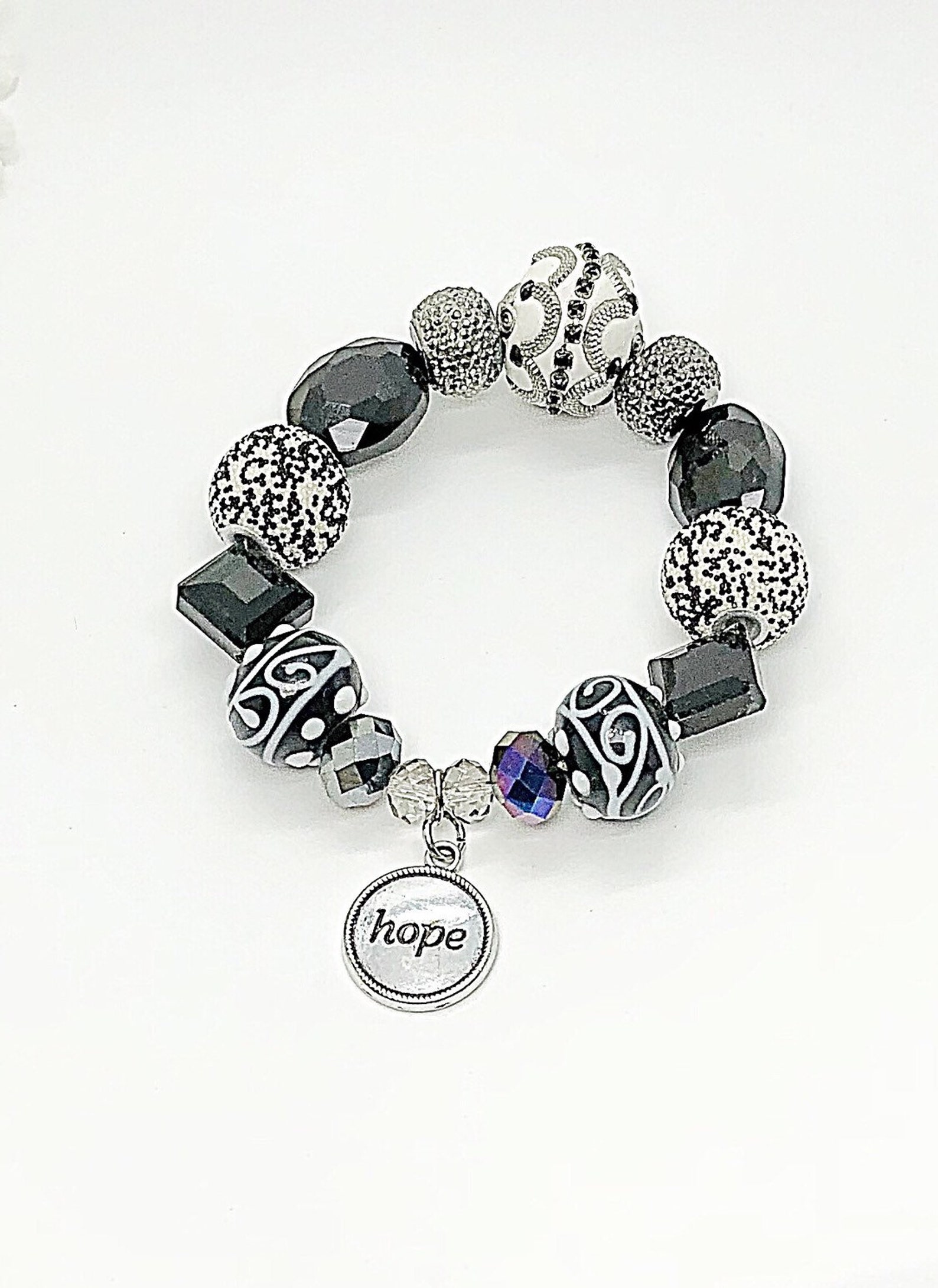 Hope Bracelet, Awareness Bracelet, Black Bracelet, Holiday Jewelry ...