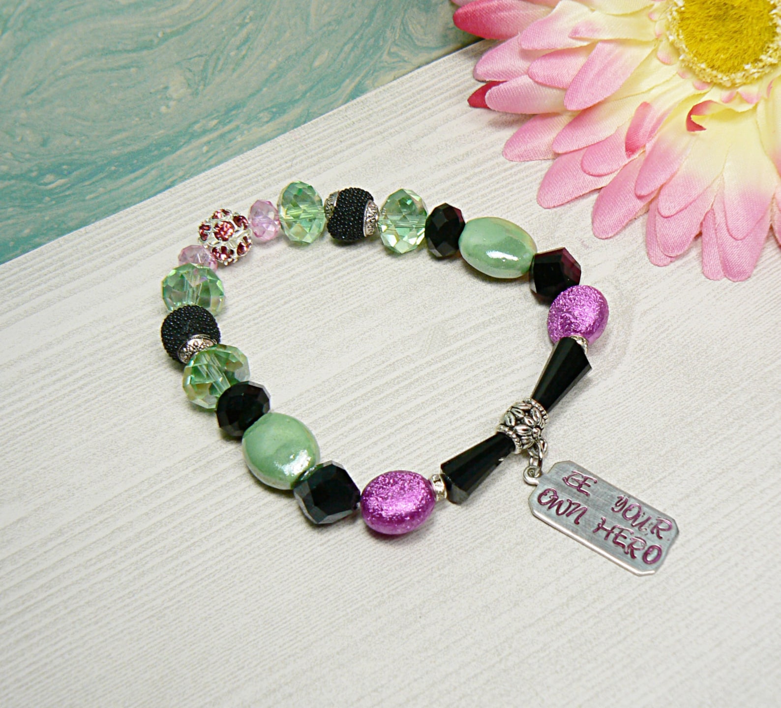 Be Your Own Hero Inspirational Bracelet Inspirational - Etsy