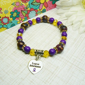 Lupus Awareness Bracelet, Lupus Awareness Jewelry, Lupus Jewelry, Cause ...