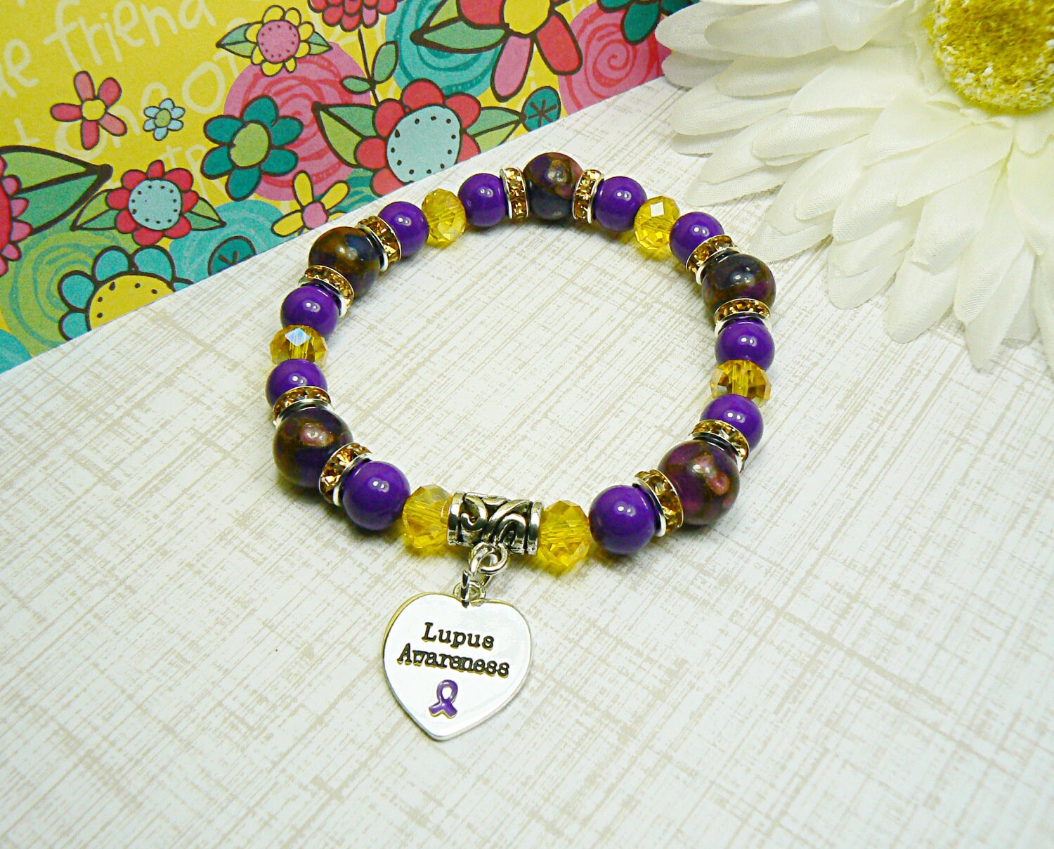 Lupus Awareness Bracelet, Lupus Awareness Jewelry, Lupus Jewelry, Cause ...