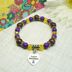 Lupus Awareness Bracelet, Lupus Awareness Jewelry, Lupus Jewelry, Cause ...
