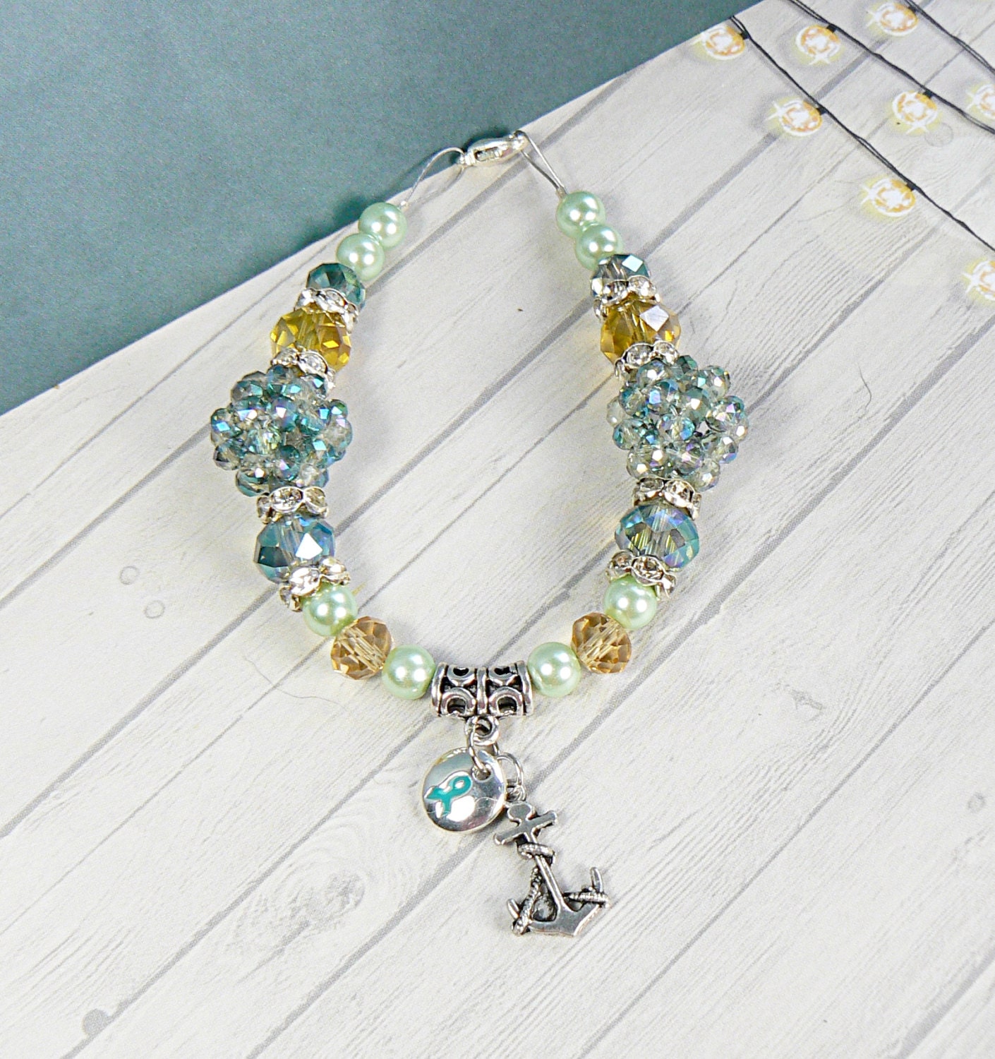 Ovarian Cancer Awareness Bracelet PCOS Awareness | Etsy