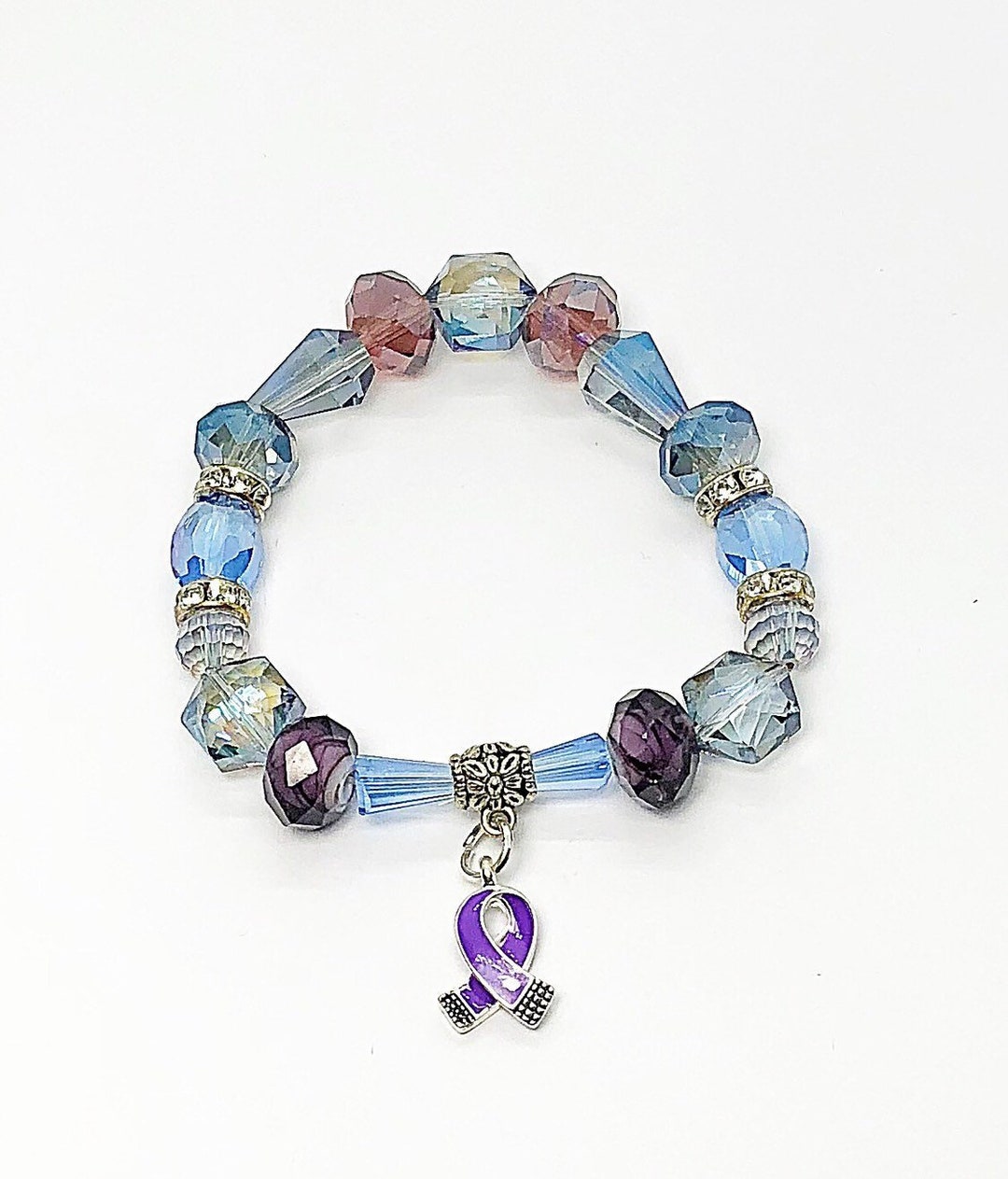 Purple Awareness Ribbon Awareness Bracelet, Lupus Awareness Bracelet ...