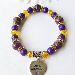 Lupus Awareness Bracelet, Lupus Awareness Jewelry, Lupus Jewelry, Cause ...