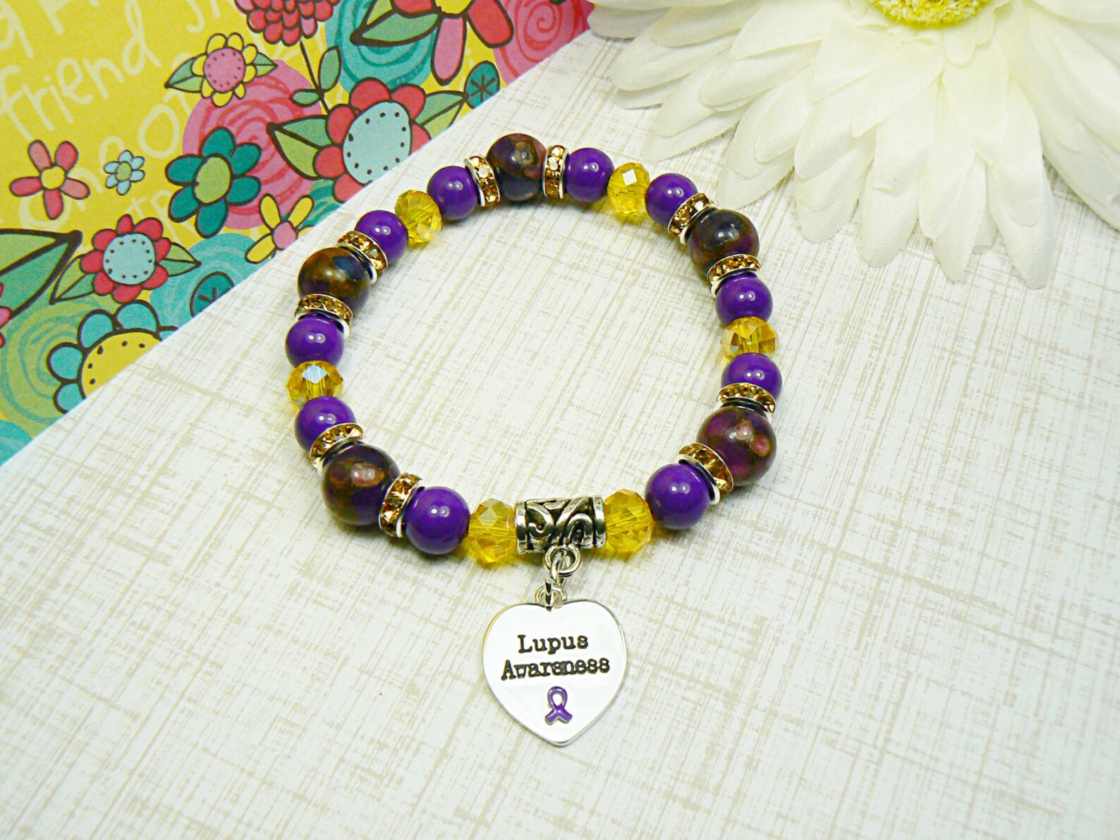 Lupus Awareness Bracelet, Lupus Awareness Jewelry, Lupus Jewelry, Cause ...