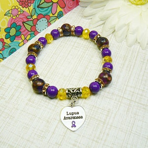 Lupus Awareness Bracelet, Lupus Awareness Jewelry, Lupus Jewelry, Cause ...