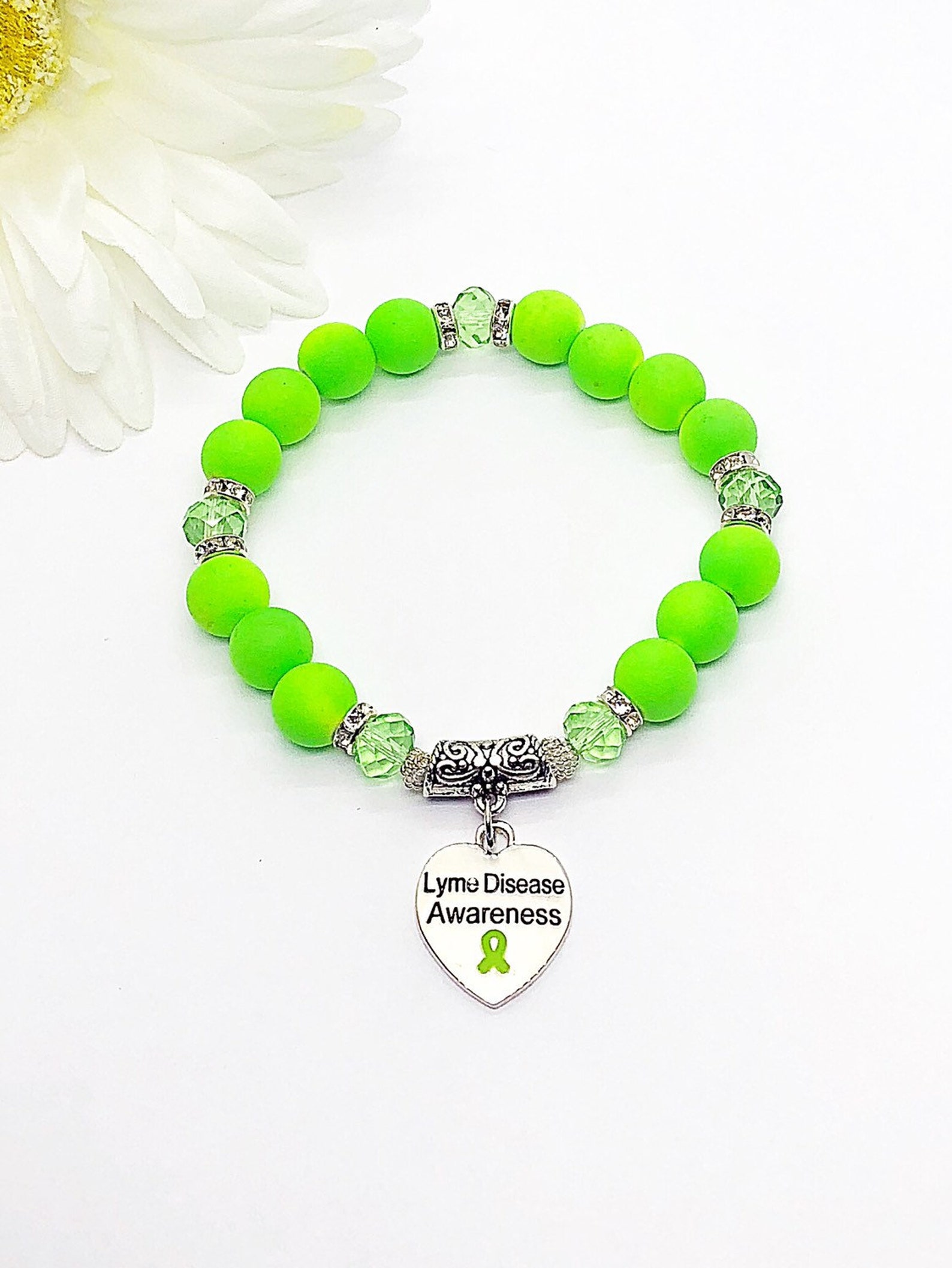 Lyme Disease Awareness Bracelet, Lyme Disease, Lime Bracelet, Lyme ...