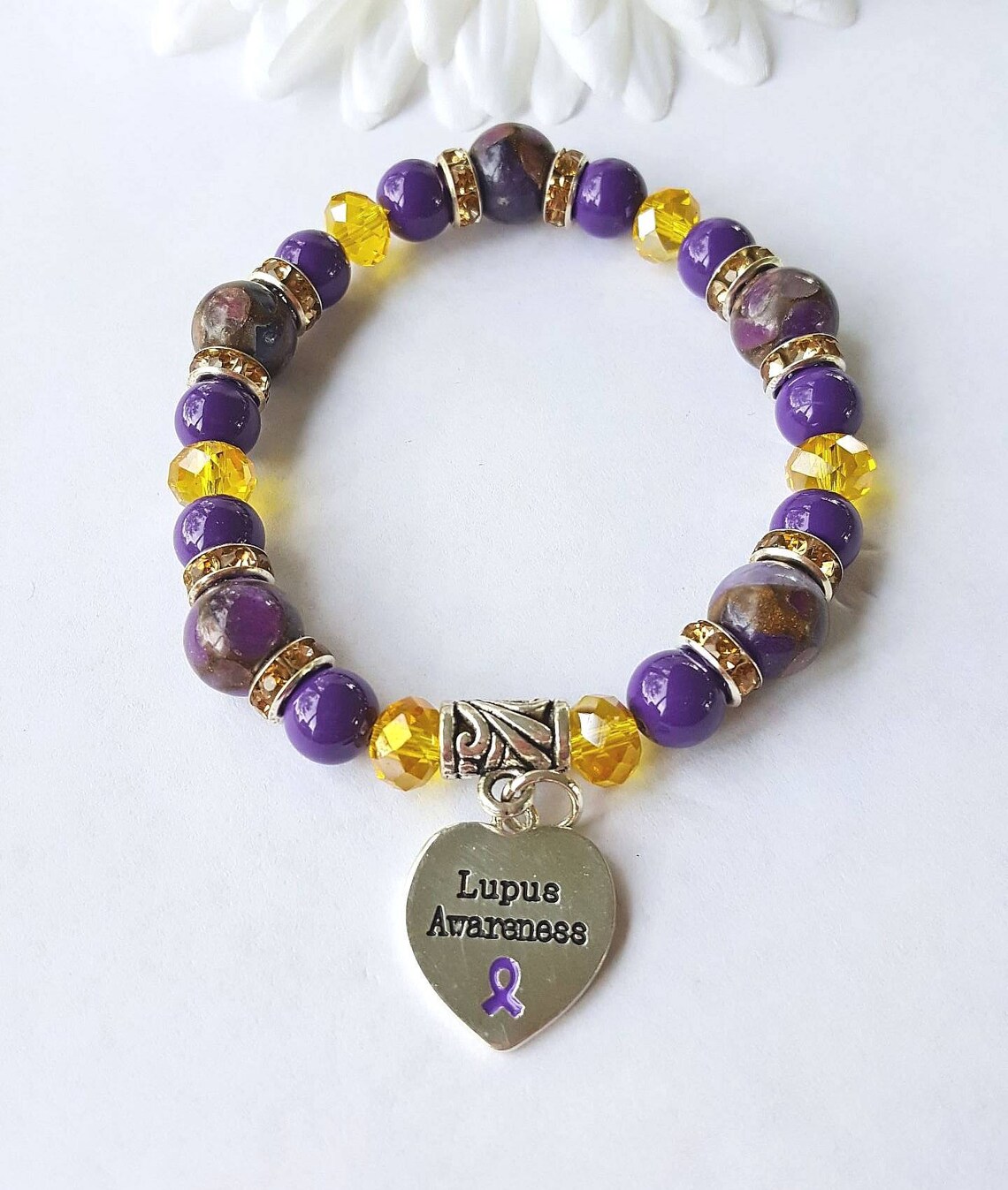 Lupus Awareness Bracelet, Lupus Awareness Jewelry, Lupus Jewelry, Cause ...