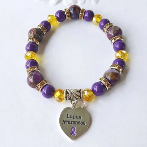 Lupus Awareness Bracelet, Lupus Awareness Jewelry, Lupus Jewelry, Cause ...
