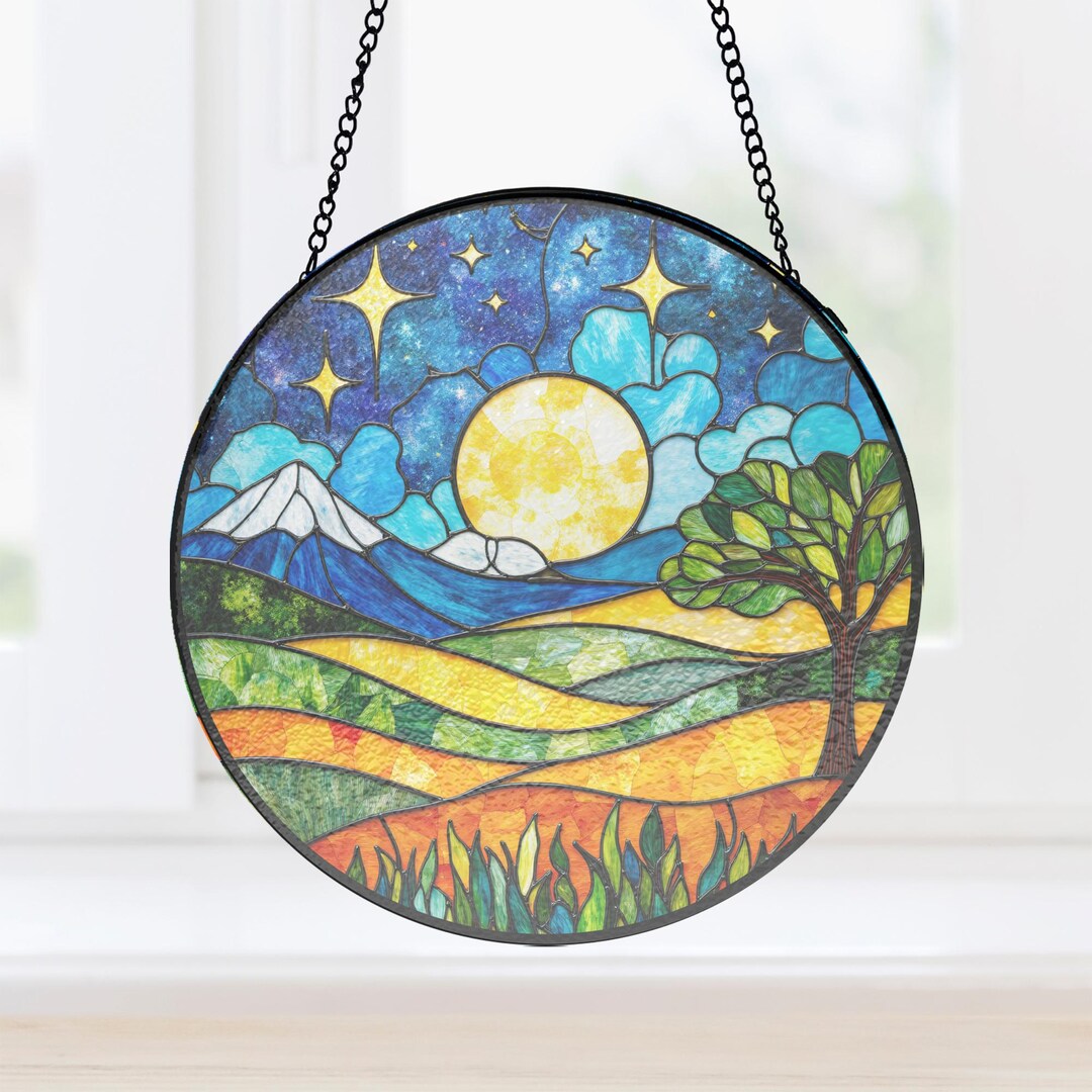 Constellation of Aries Stained Glass Window Catcher, Zodiac Sign Room ...