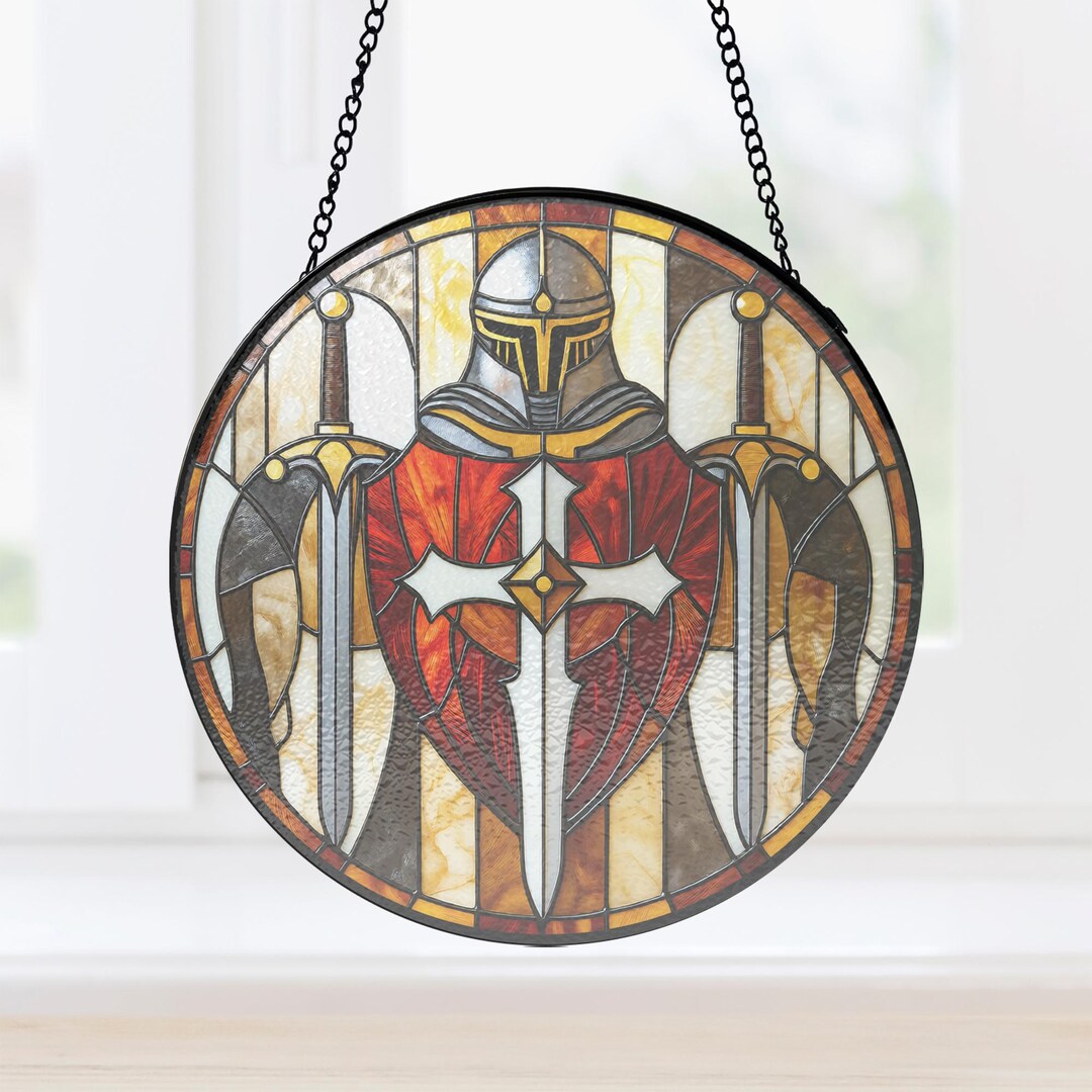 The Armor of God Stained Glass Window Catcher, Holy Christian Room ...