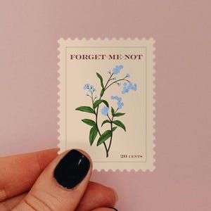 Forget Me Not Stamp Sticker Vintage Inspired Memorial Gift - Etsy