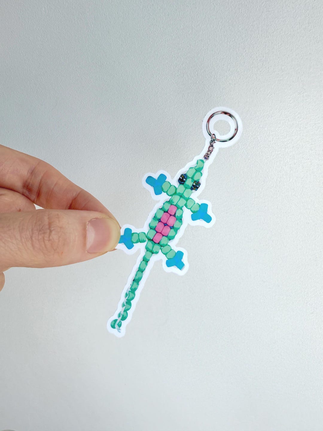 Beaded Lizard Keychain Sticker Cute Nostalgic 90s Novelty Item Y2k ...