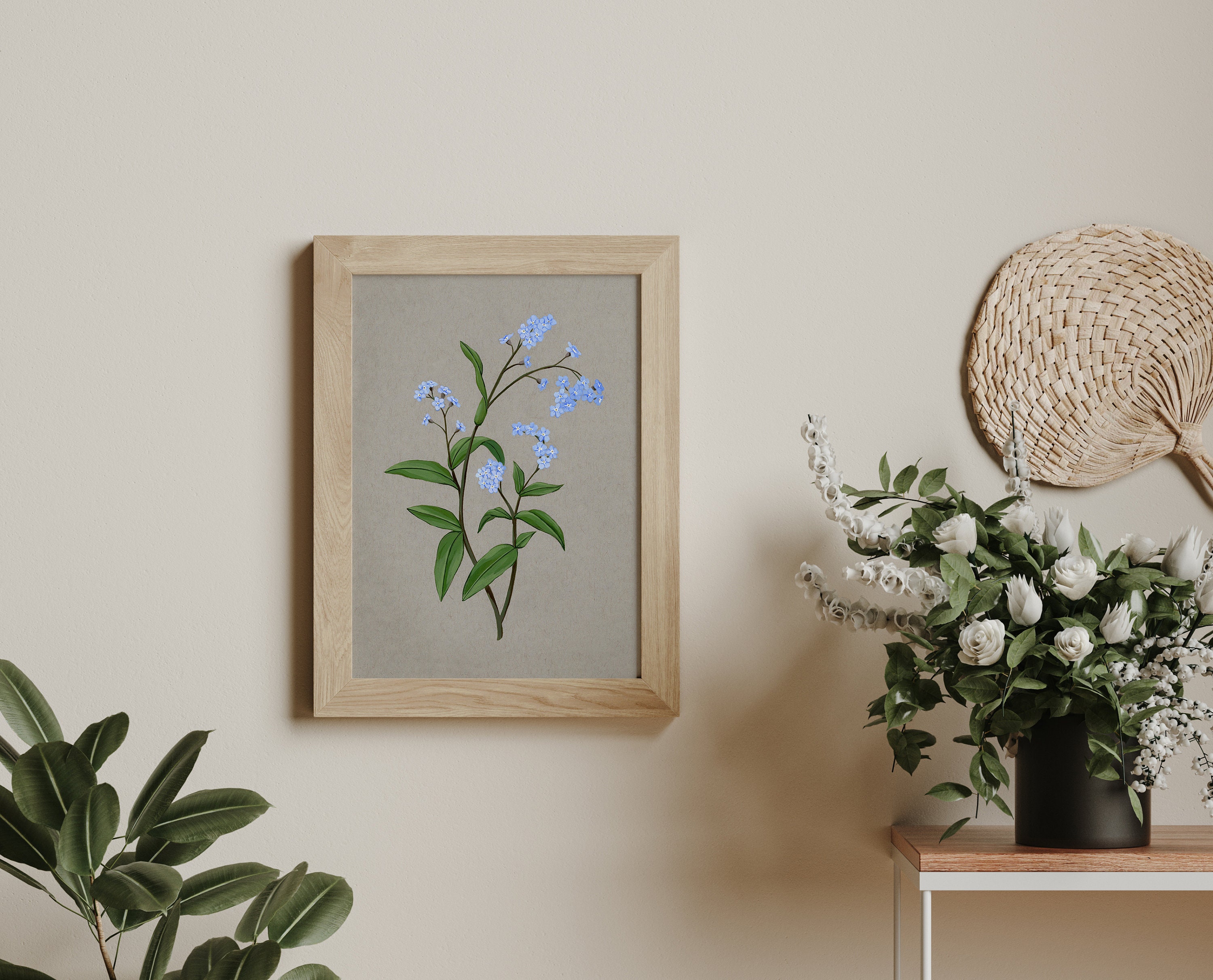 Forget Me Not Flower Art Print Remembrance Gift in Memory of ...