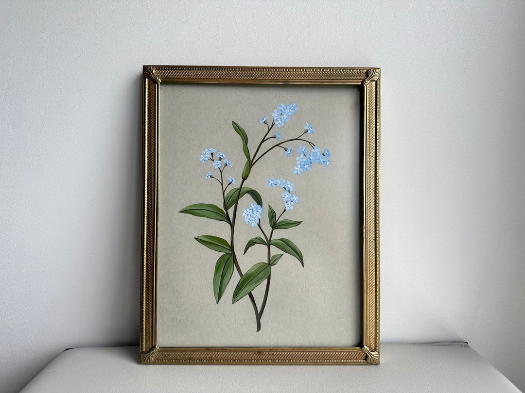 Forget Me Not Flower Art Print Remembrance Gift in Memory of ...