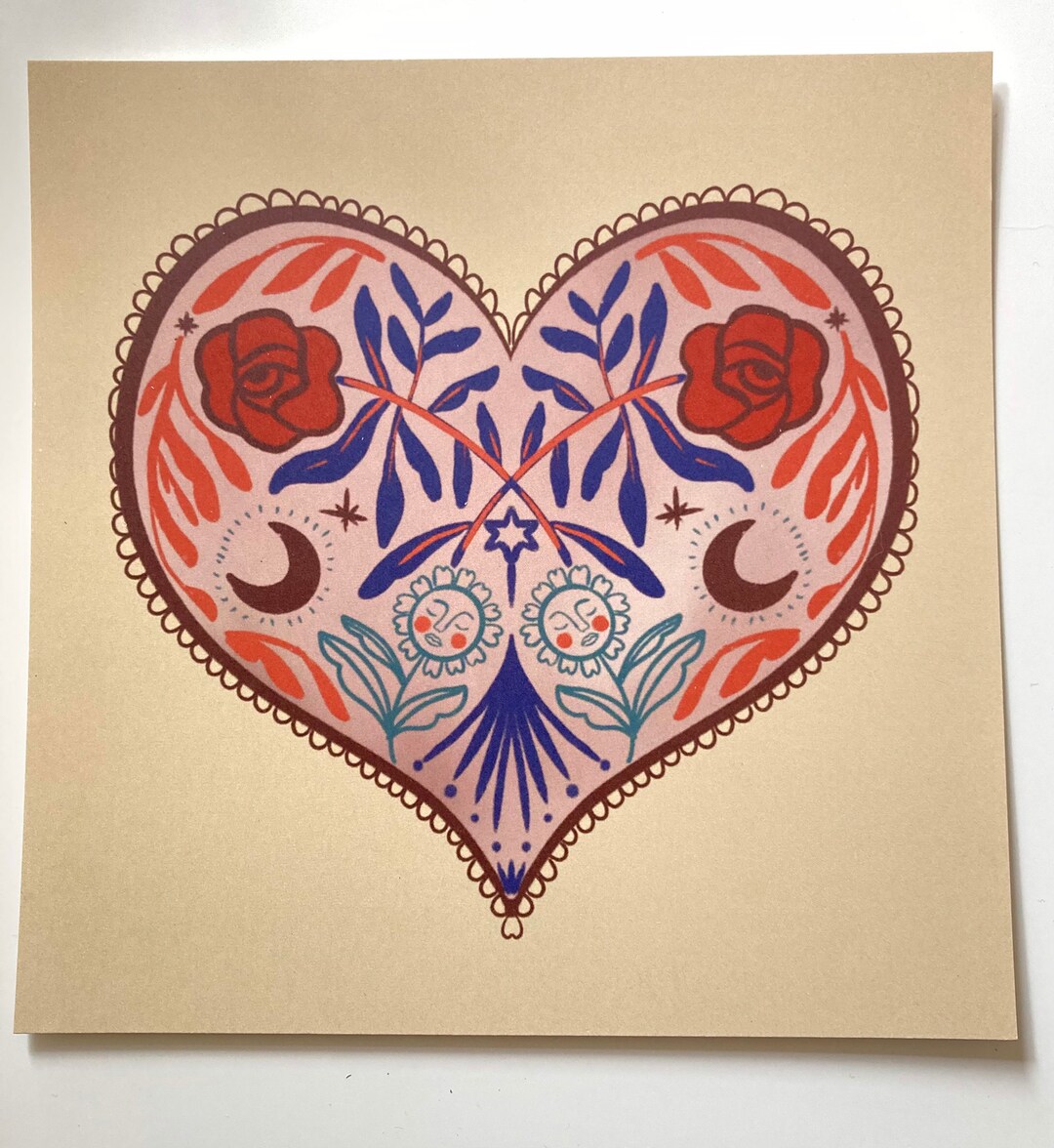 Leaning in (heart) (8x8) - Etsy