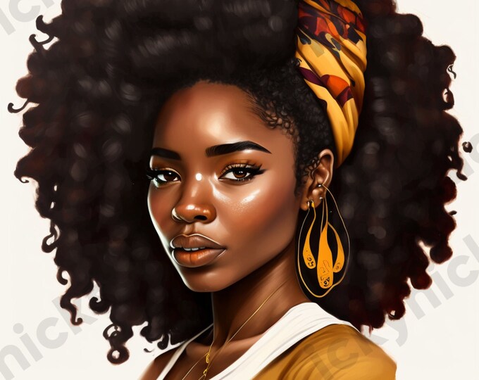 Midjourney Beautiful Girl Digital Ai Artwork Melanin Black Girl Magic and Fashionista Woman With ...