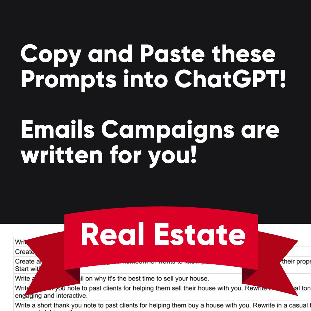 Chatgpt Prompts for Real Estate Agents Powerful AI Commands - Etsy