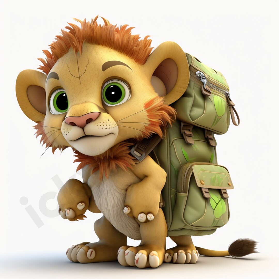 Ai Character Jungle Animals Clipart Cute Cartoon Explorer Safari Baby ...