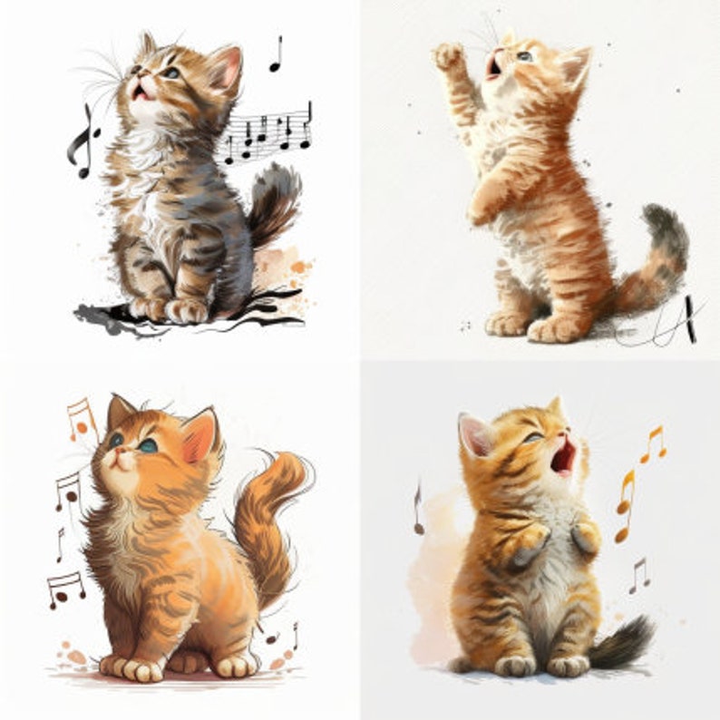 Midjourney Cat Prompts Baby Kittens and Nursery Wall Art Situations for ...