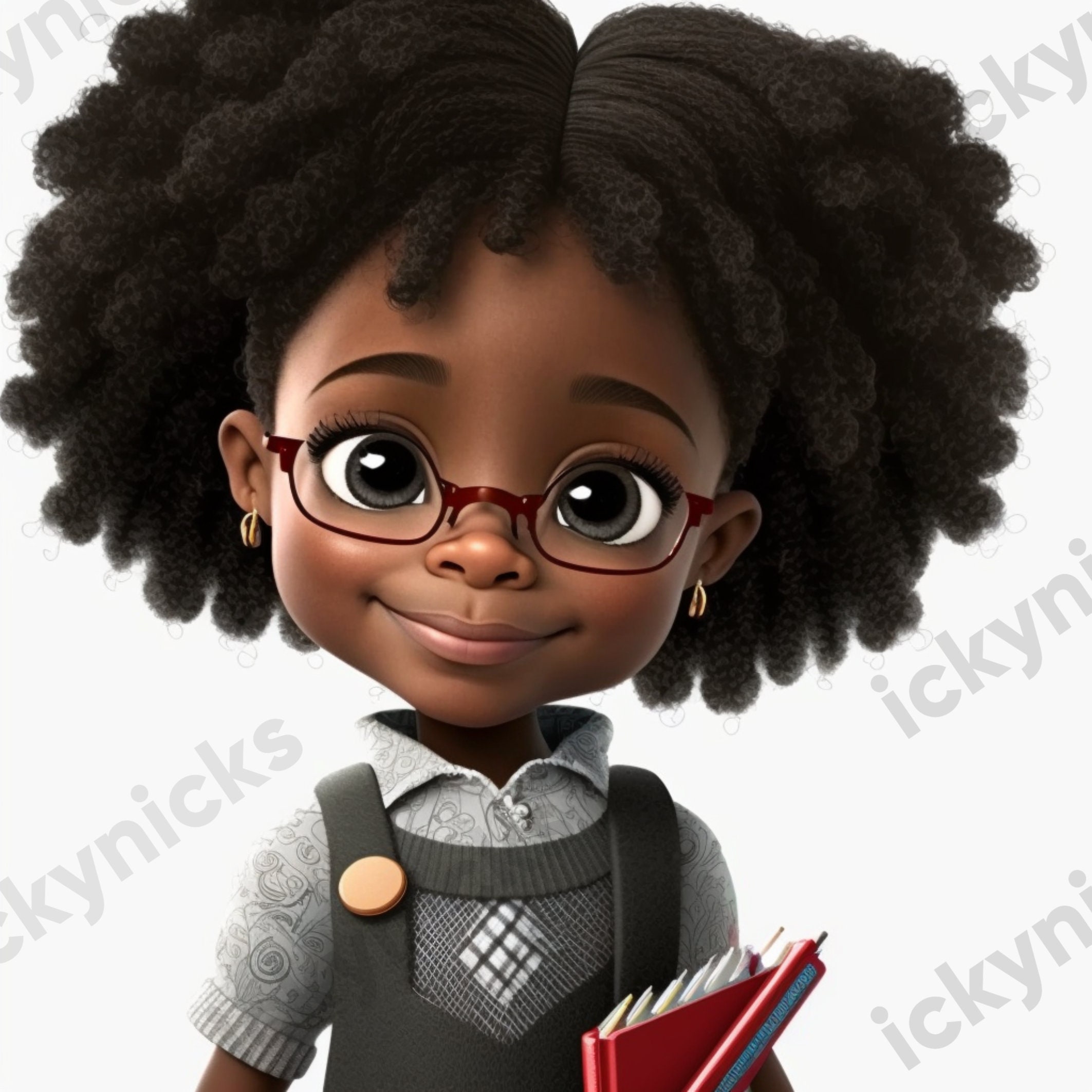 Cute Melanin Girl Cartoon | Clipart Black Art | School Student Teacher ...