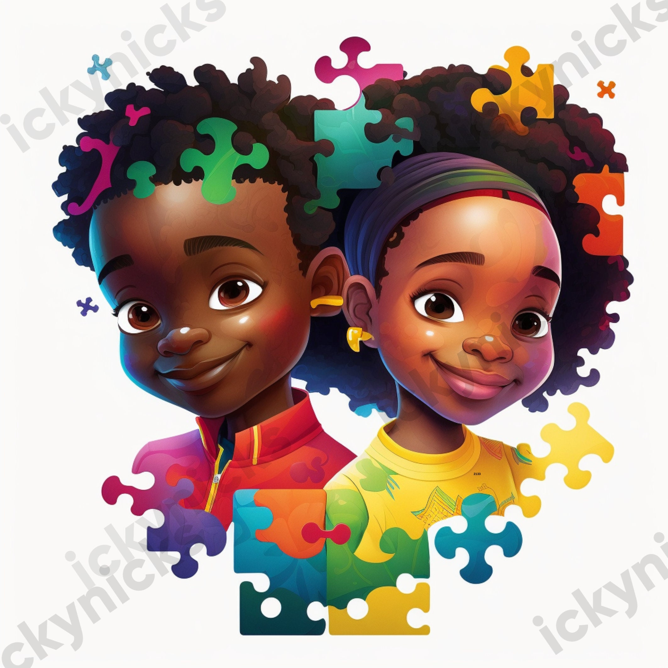 Black Ai Art Melanin Autistic Clipart | Digital Artwork Autism ...