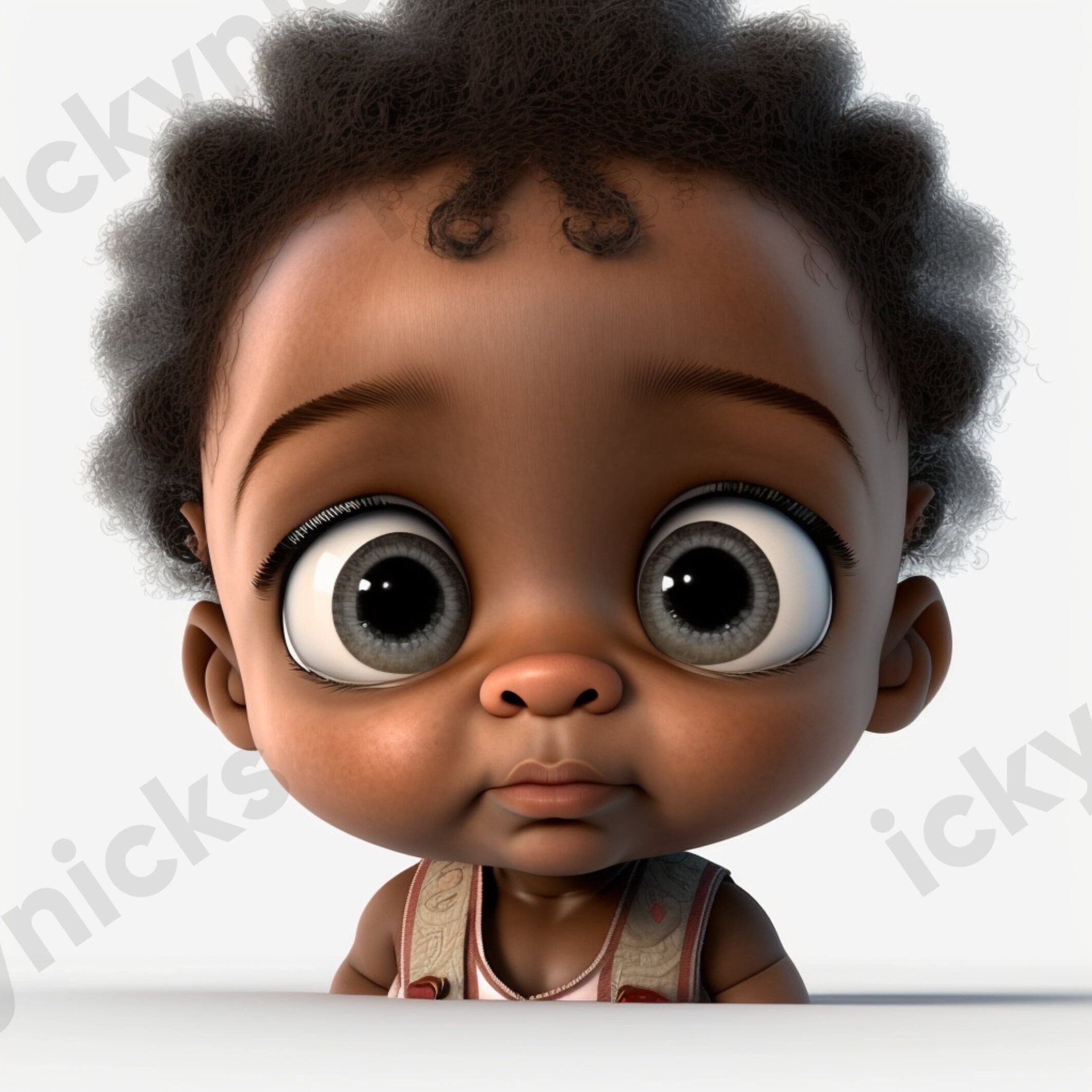 Digital Artwork Melanin Graphics Black Ai Art Afro Baby Boy Beautiful ...