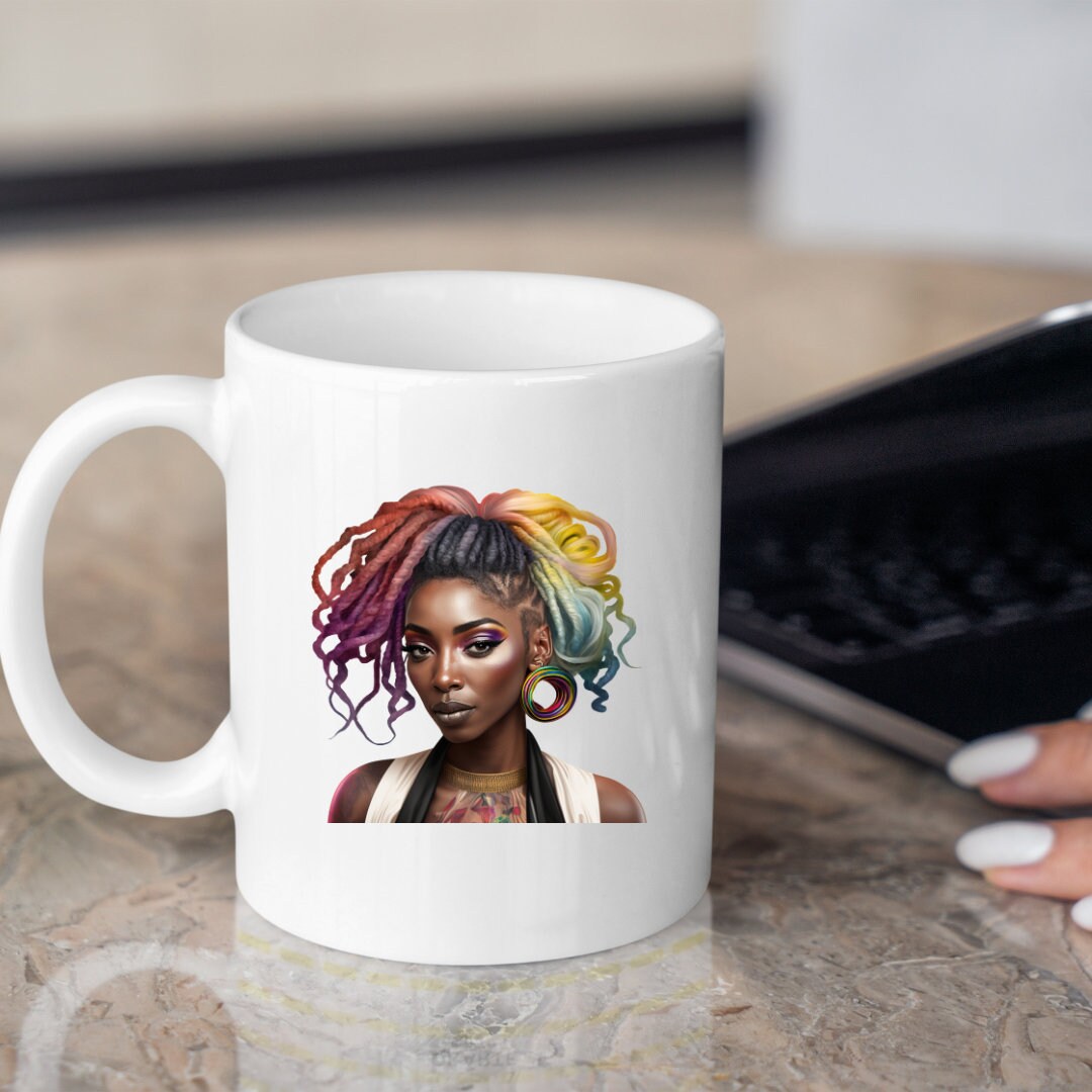 Digital Art AI Black Girl Afro Locs Dreads and Hoop - Etsy