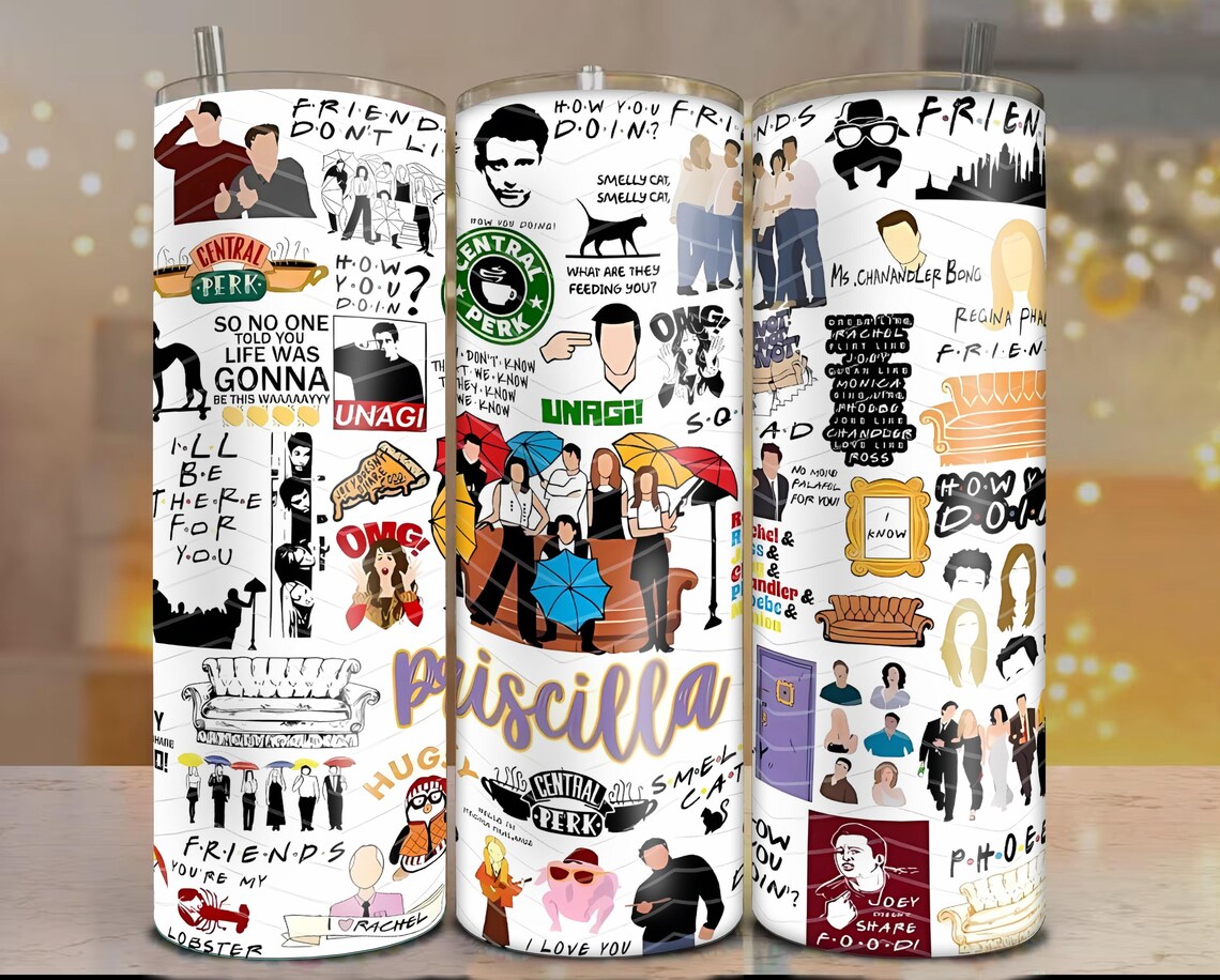 Inspired Office Friends Show Tumbler Wrap PNG: Central Perks Coffee Cup ...