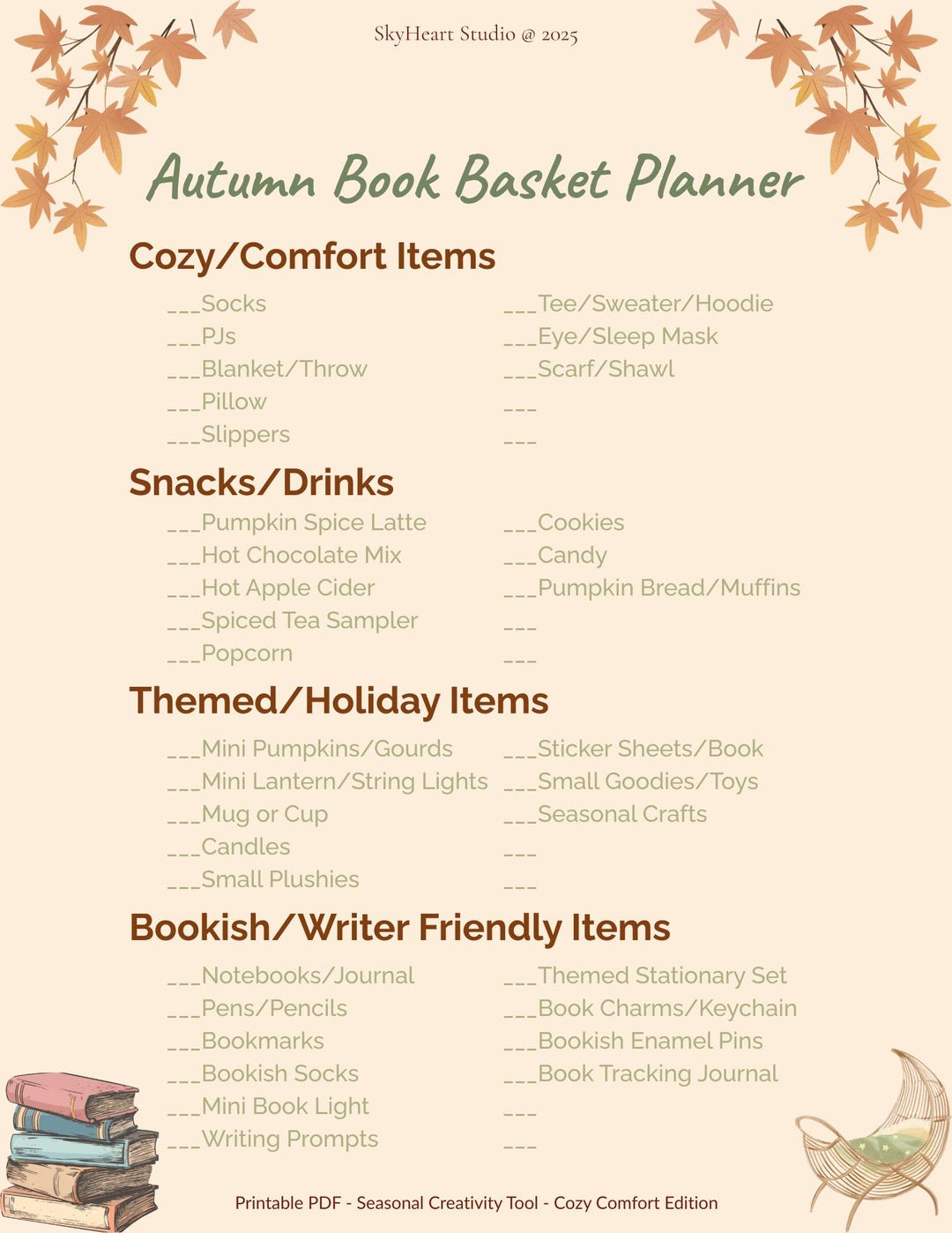 Cozy Comfort Worksheet Bundle / Seasonal Creativity Tool / Skyheart ...