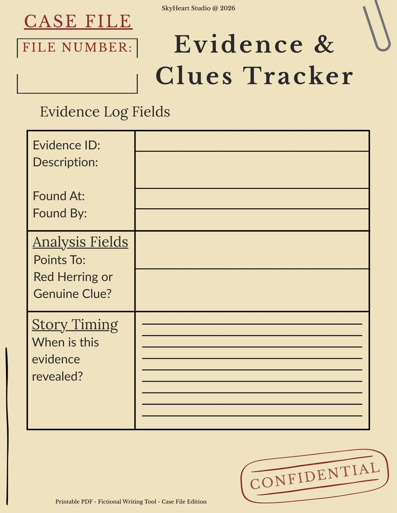 Evidence & Clues Tracker / True Crime-murder Mystery Worksheets ...