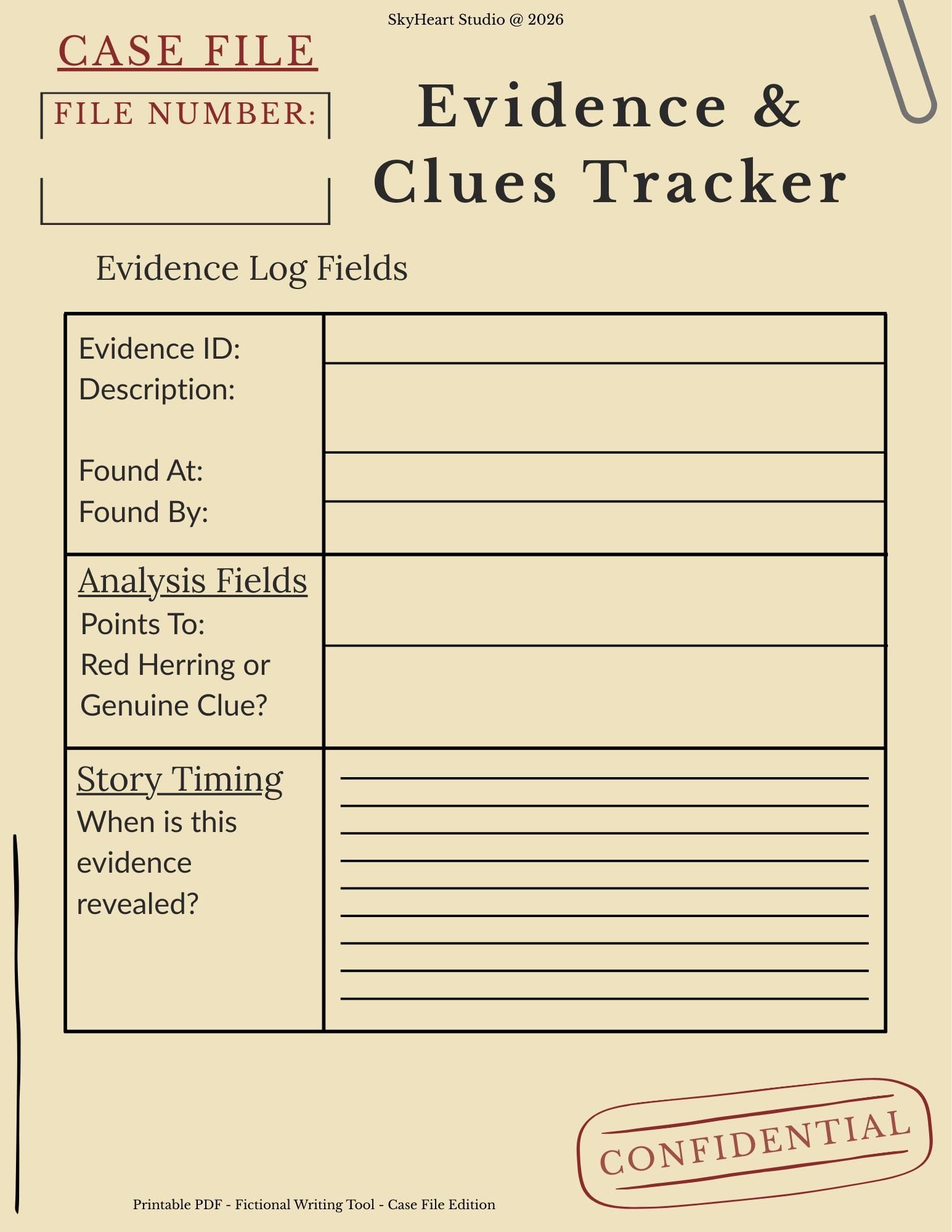 Evidence & Clues Tracker / True Crime-murder Mystery Worksheets ...