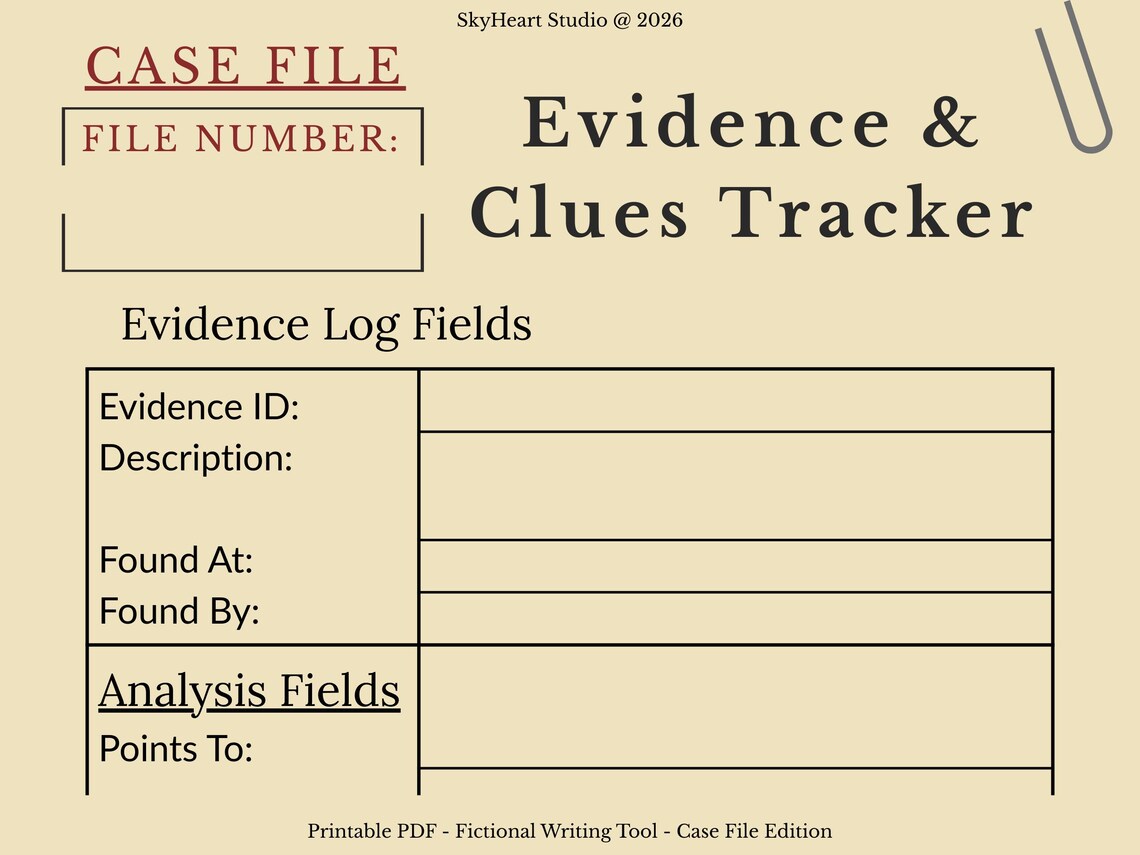 Evidence & Clues Tracker / True Crime-murder Mystery Worksheets ...