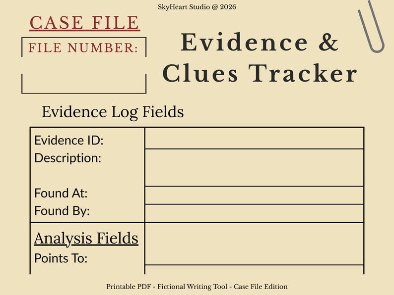 Evidence & Clues Tracker / True Crime-murder Mystery Worksheets ...