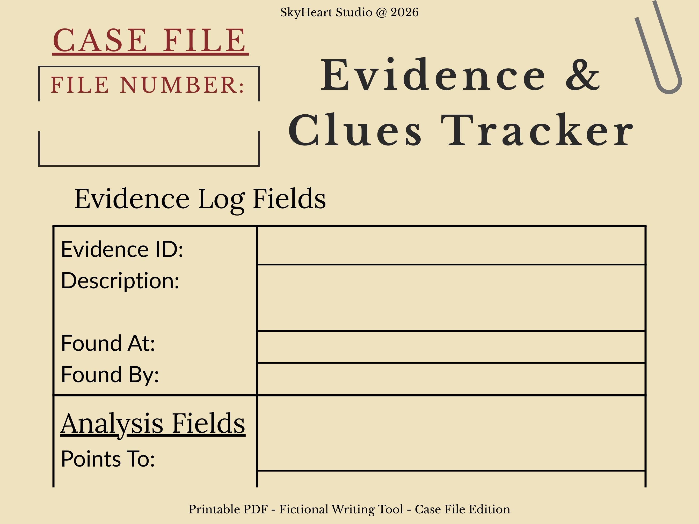 Evidence & Clues Tracker / True Crime-murder Mystery Worksheets ...