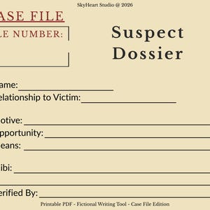 Suspect Dossier / True Crime-murder Mystery Worksheets / Skyheart ...