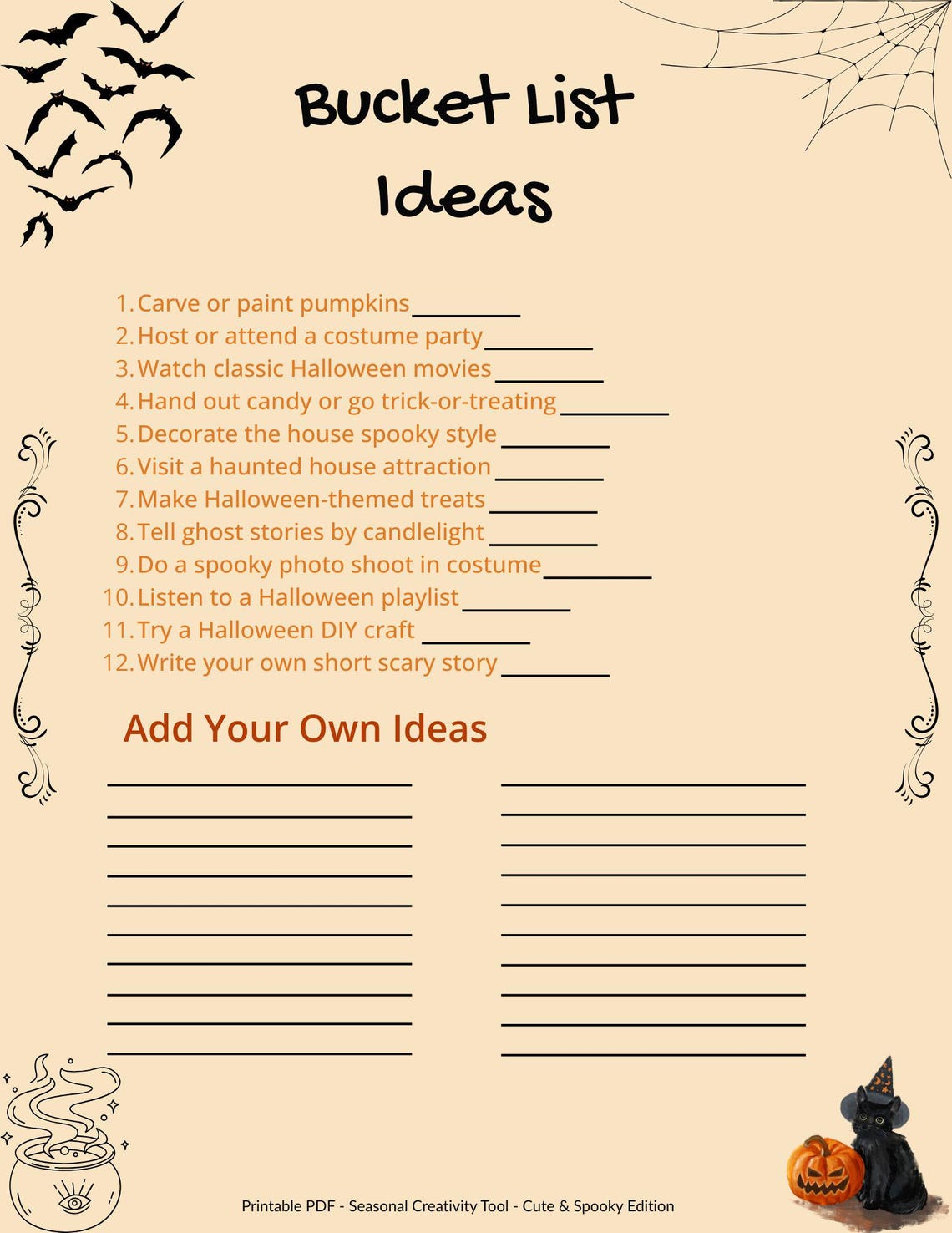 Cute & Spooky Worksheet Bundle / Seasonal Creativity Tool / Skyheart ...