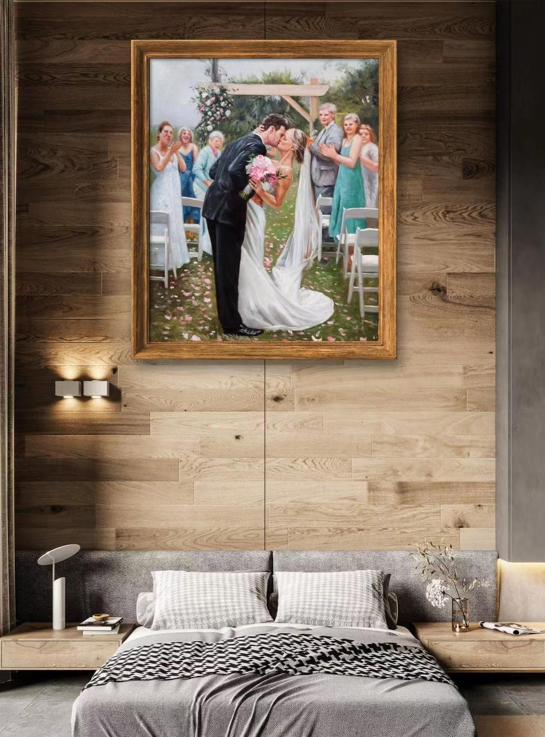 Wedding Oil Painting From Photo Hand Painted With Oil on Canvas ...