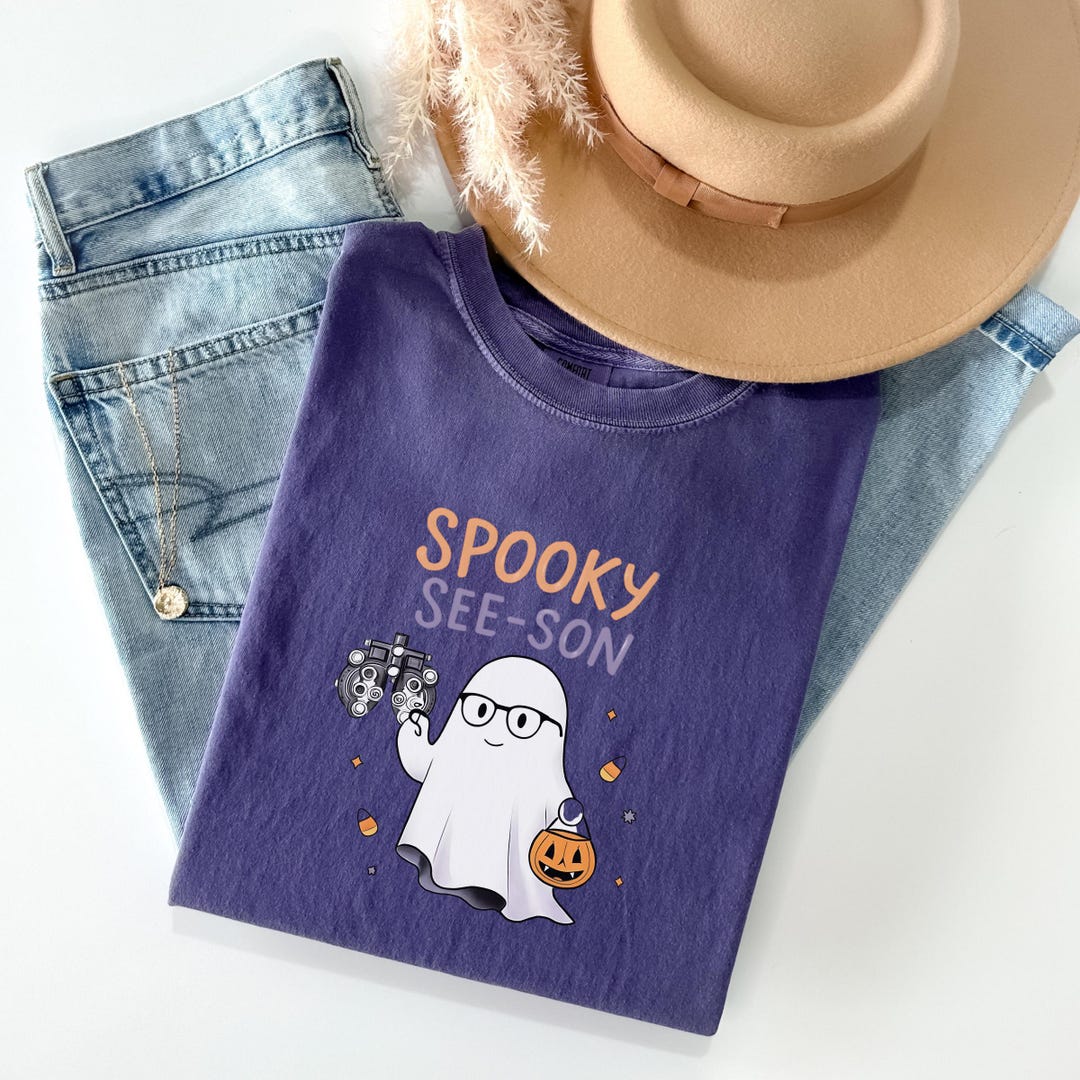 Spooky See-son Eyewear Shirt: Ghost & Phoropter Halloween Tee - Etsy