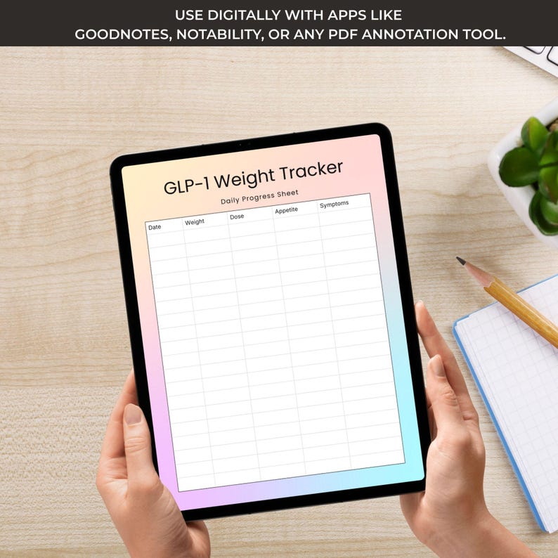 GLP-1 Weight Tracker Printable – One Page Daily Log for Tracking Weight ...