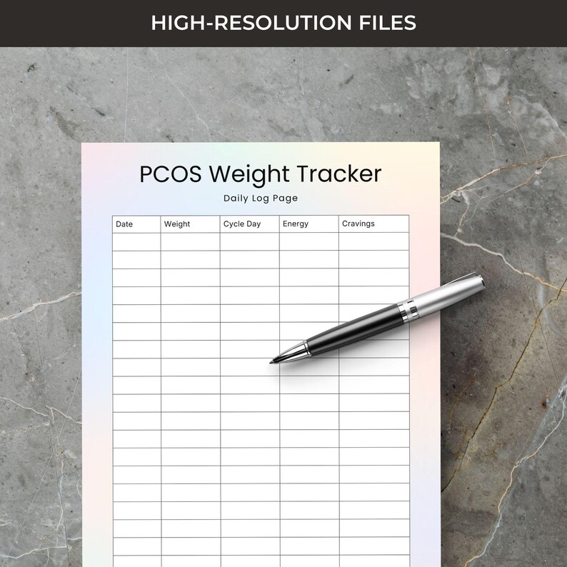 PCOS Tracker Printable – One Page Daily Log for Tracking Weight, Cycle ...