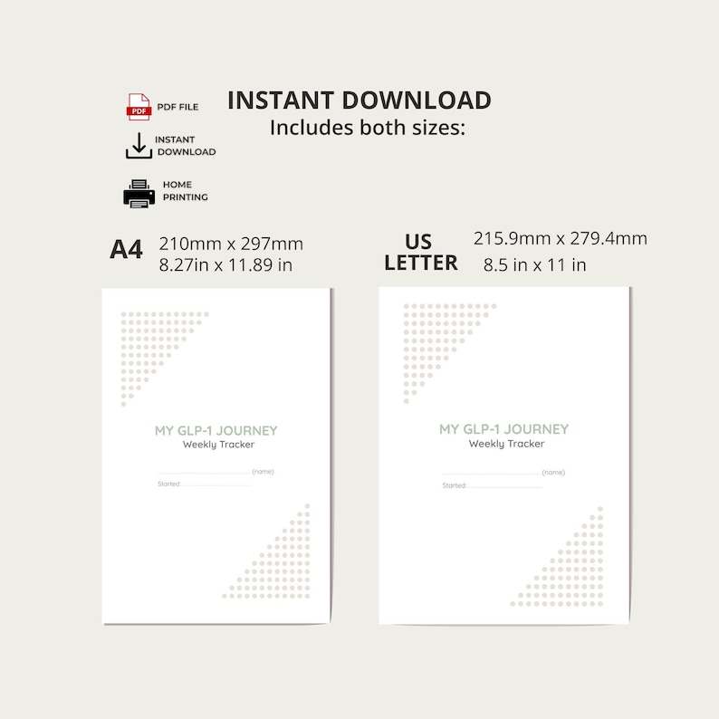 GLP-1 Tracker Printable Ozempic Mounjaro Wegovy Planner Semaglutide ...