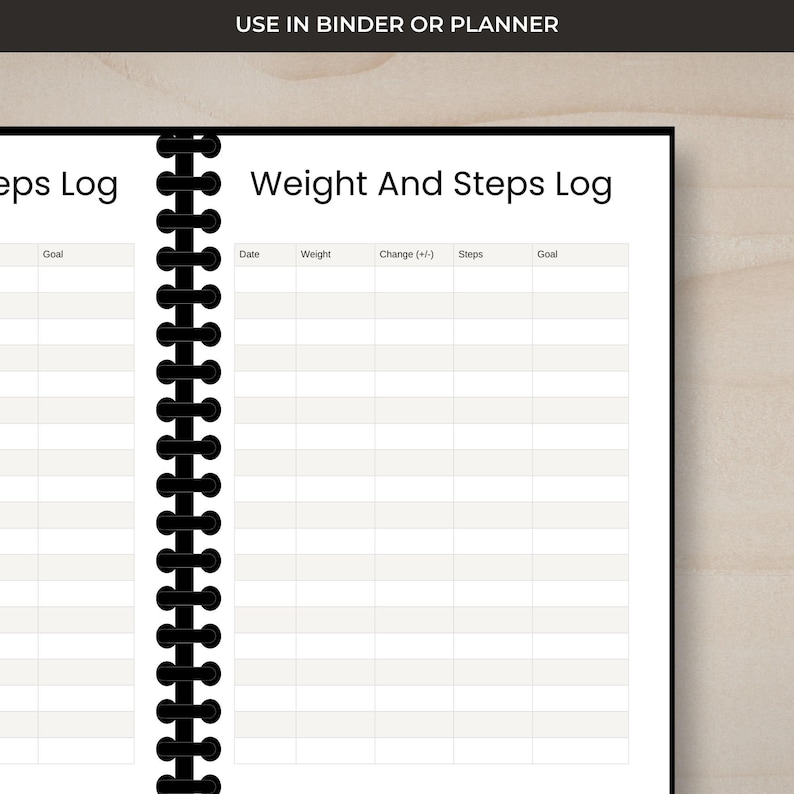Daily Weight and Steps Log – Printable One Page Tracker for Weight ...