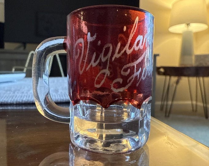 Antique 1899 Ruby Flash Souvenir Shot Glass Vigilant Fire Co No 1 PA - Etsy