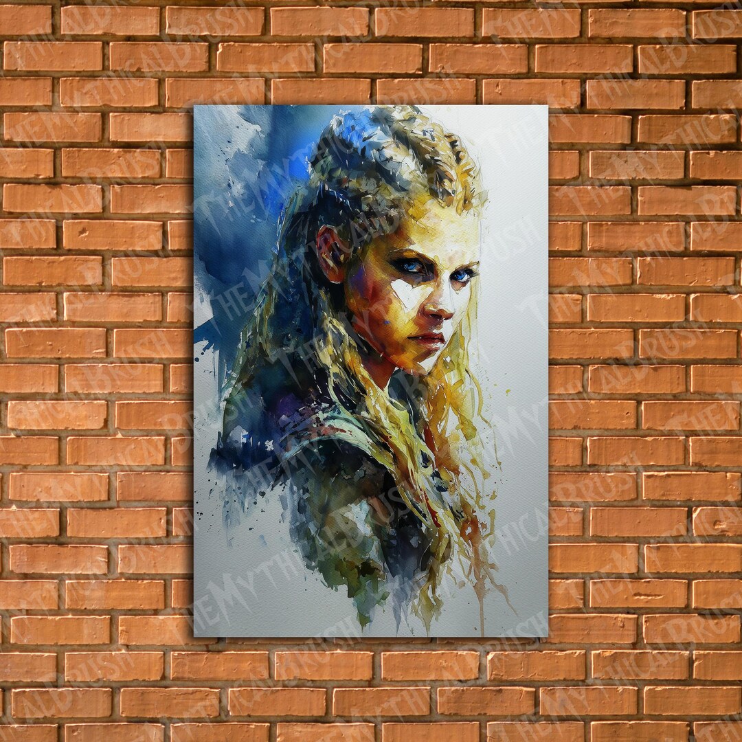 Lagertha Poster, Viking Poster, Shieldmaiden Wall Art, Watercolor Print ...