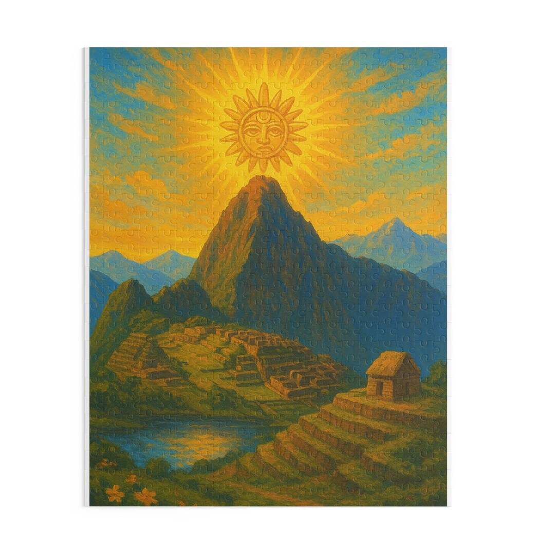 Inca Sun God Jigsaw Puzzle | Machu Picchu Inspired Andean Mythology Art ...