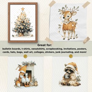 Christmas Woodland Animal Clipart-christmas Clipart-cute Forest Animals ...