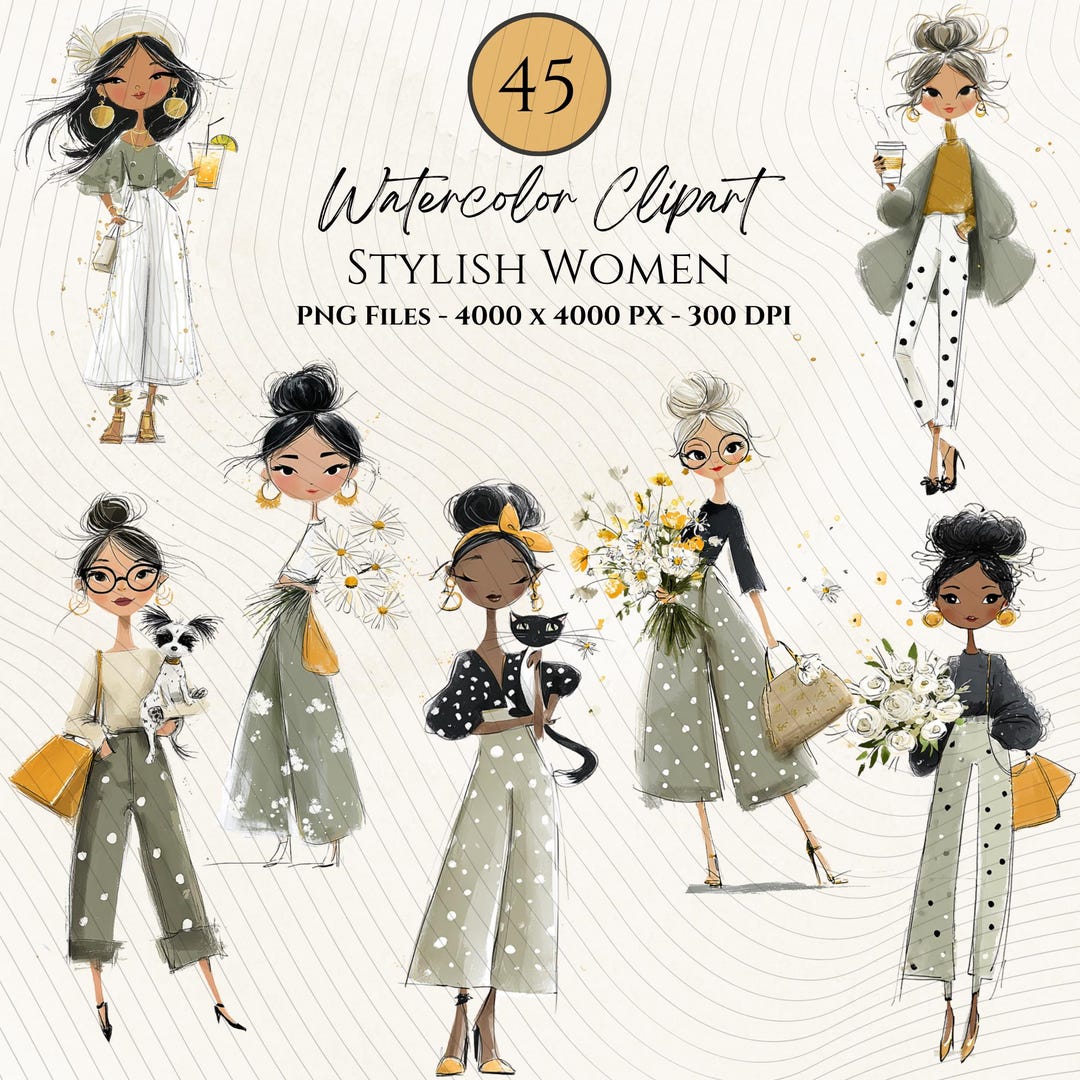 Women Clipart Bundle-stylish Women Clipart-boss Women Clipart-fashion ...