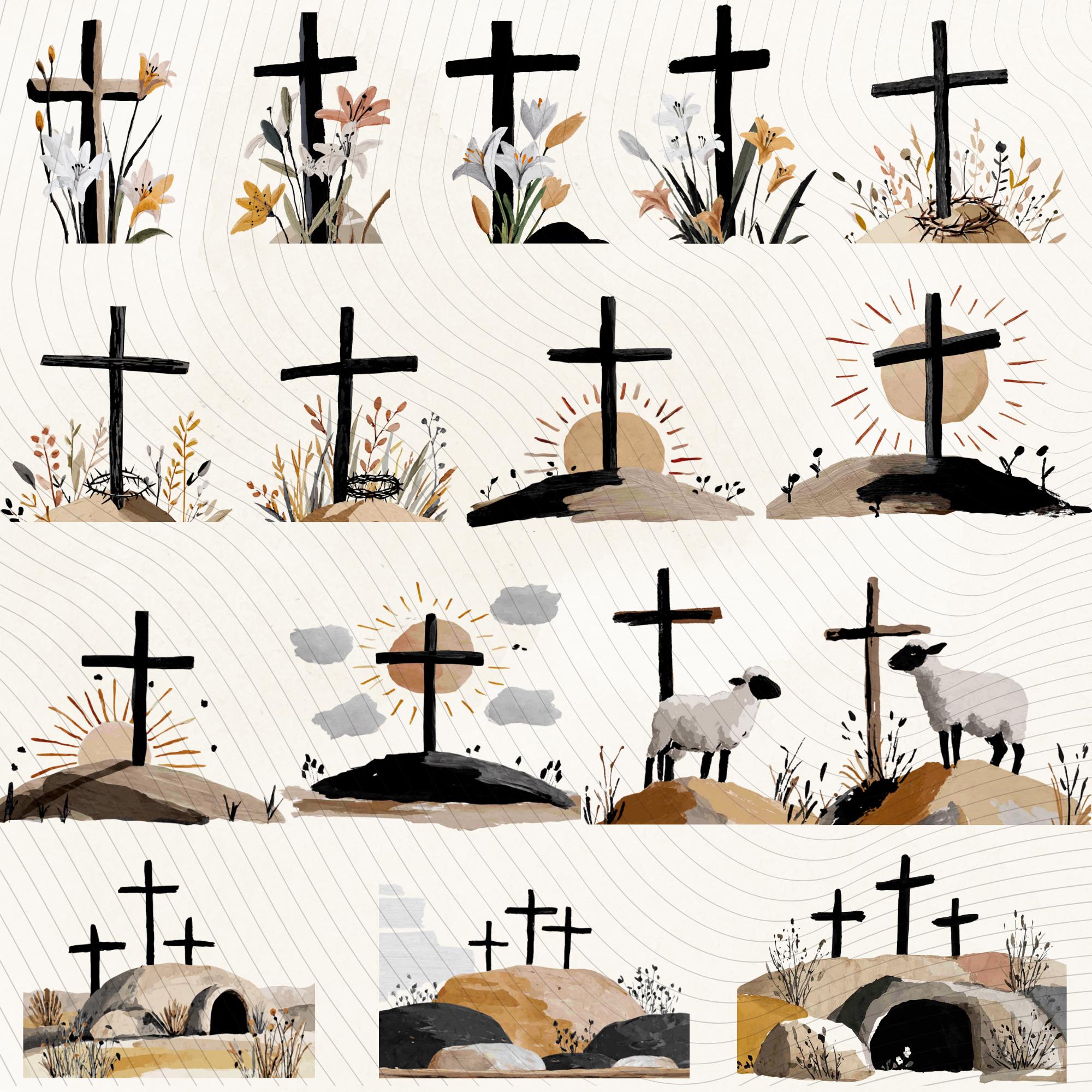 Christian Easter Clipart Bundle-resurrection Clipart-easter Png-easter ...